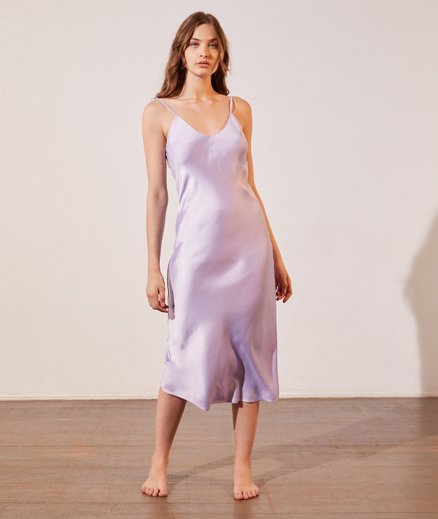 Camisón Largo De Satén Lilas Etam
