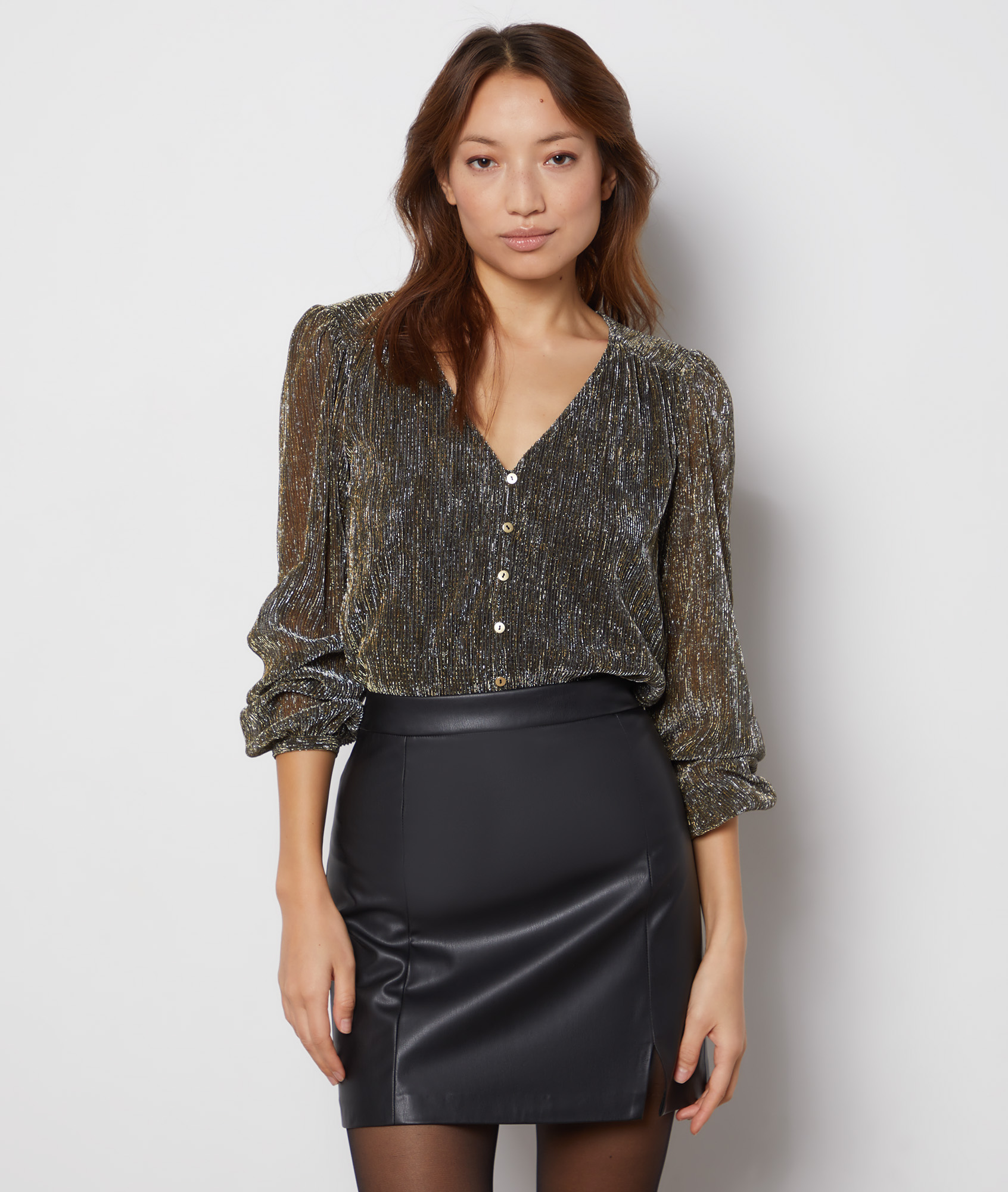 Camisa metalizada AMANI NOIR - ETAM