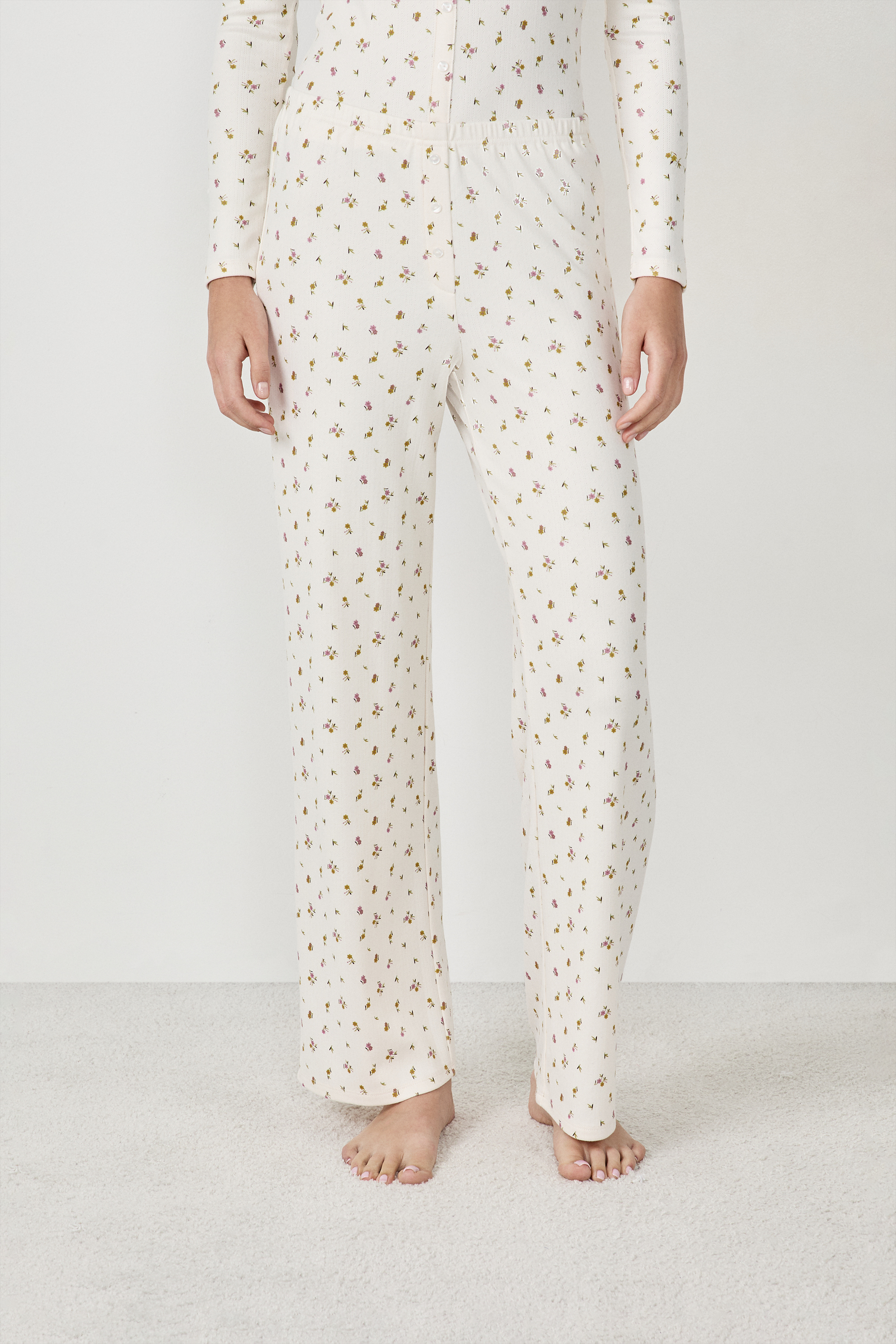 Pantalón de pijama con flores BETHANY ECRU - ETAM