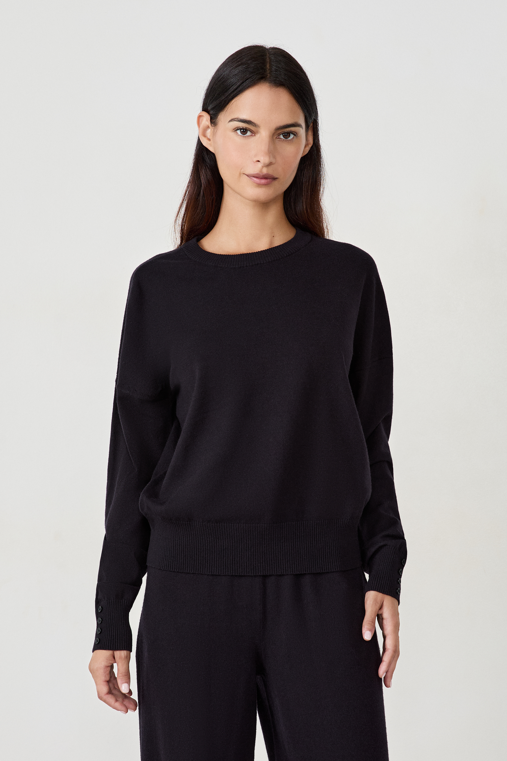Jersey de cuello redondo y manga larga GILANE NOIR - ETAM